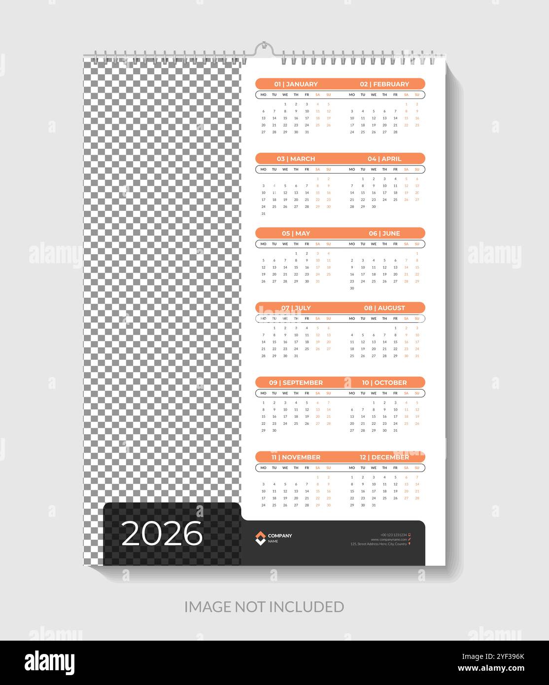 Calendar design week starts Monday with a corporate set template vector file Stock Vector Image ...