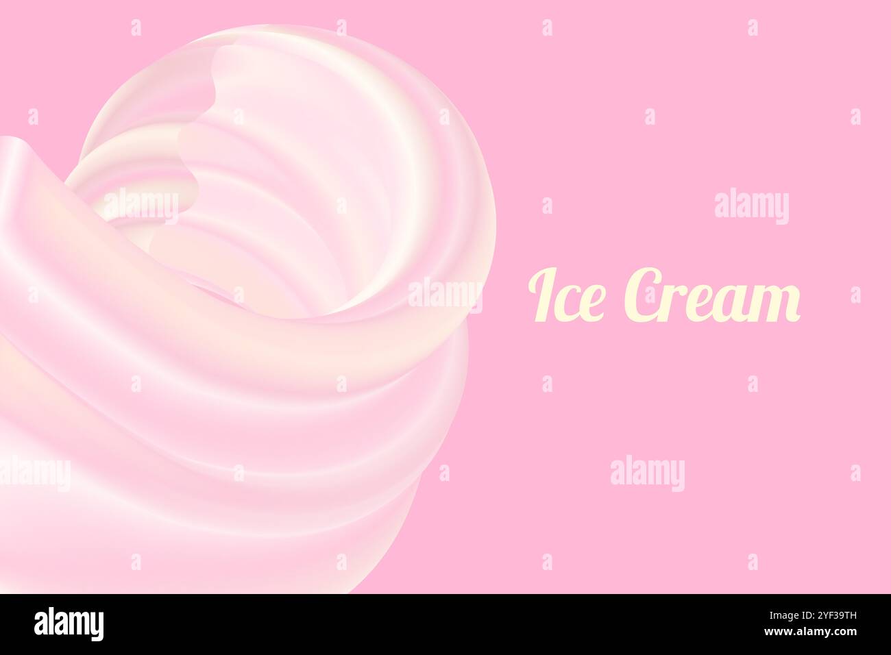 Ice Cream Abstract Cream Wave 3D Pink Illustration Stock Vector Image ...