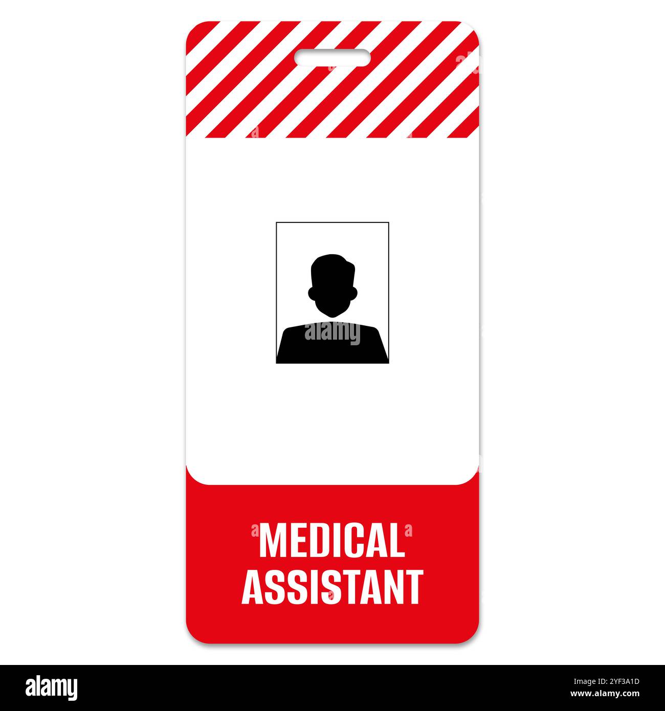 Medical assistant badge with space for photo on white background Stock ...