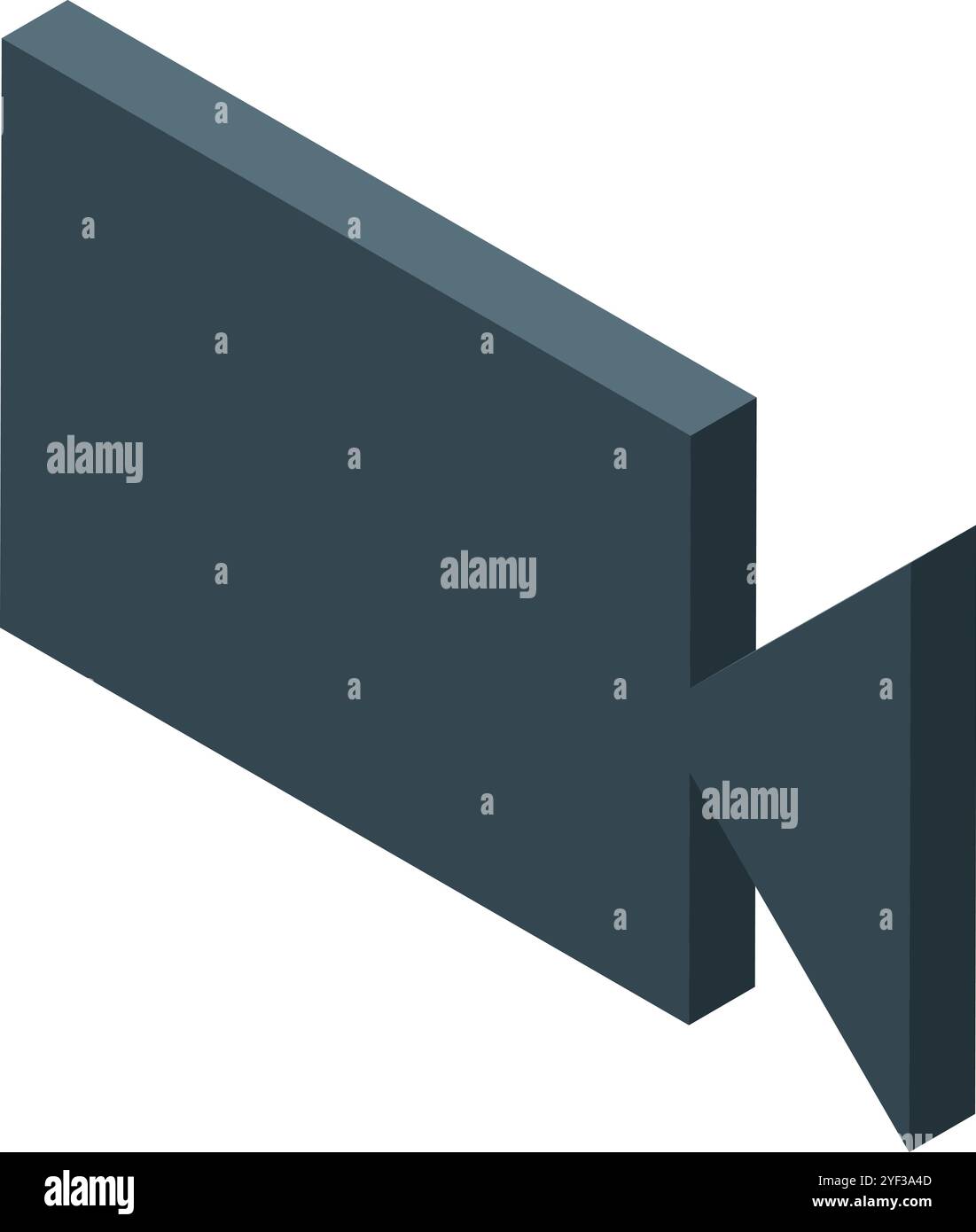 Simple isometric video camera icon representing recording functionality ...