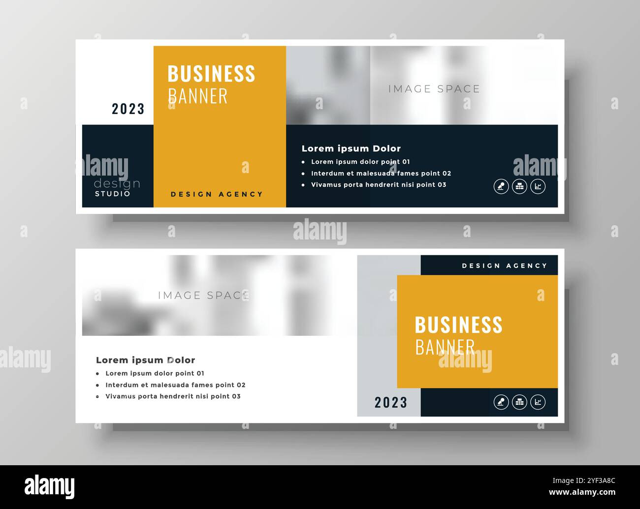 professional modern business banners presentation template design Stock ...