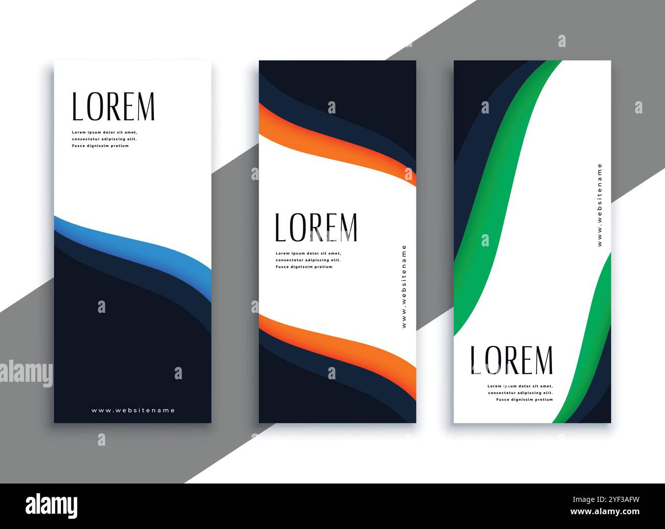 elegant vertical banners set with wavy shape Stock Vector Image & Art ...