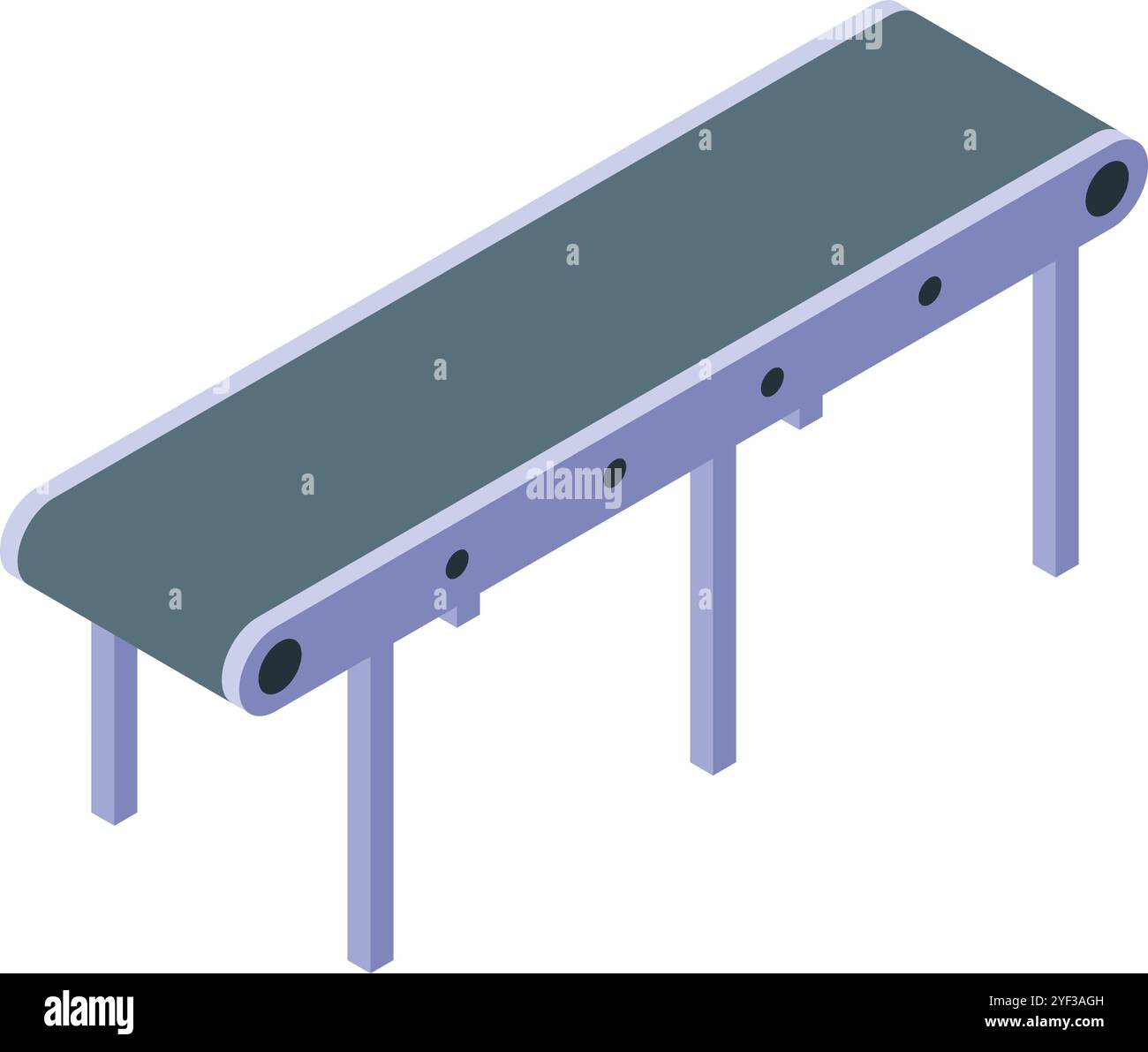 Isometric view of an empty conveyor belt, representing automated ...