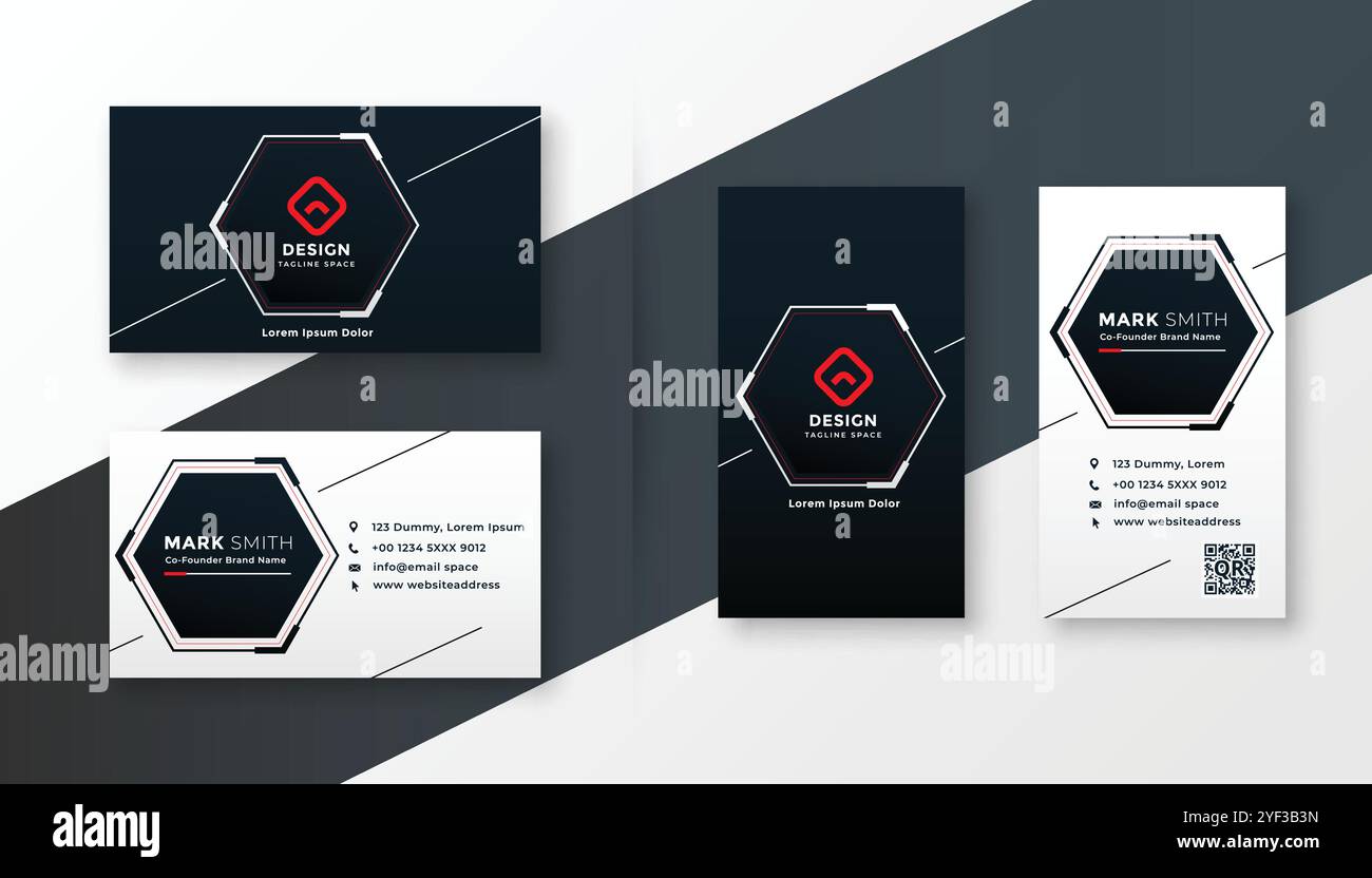 modern hexagonal shape elegant business card design Stock Vector Image ...