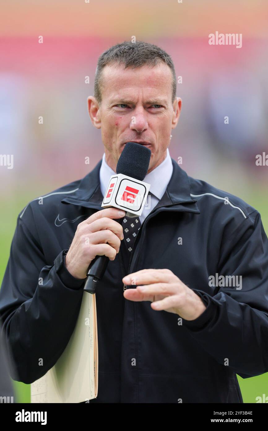 November 2, 2024: ESPN sideline reporter Quint Kessenich speaks as he ...