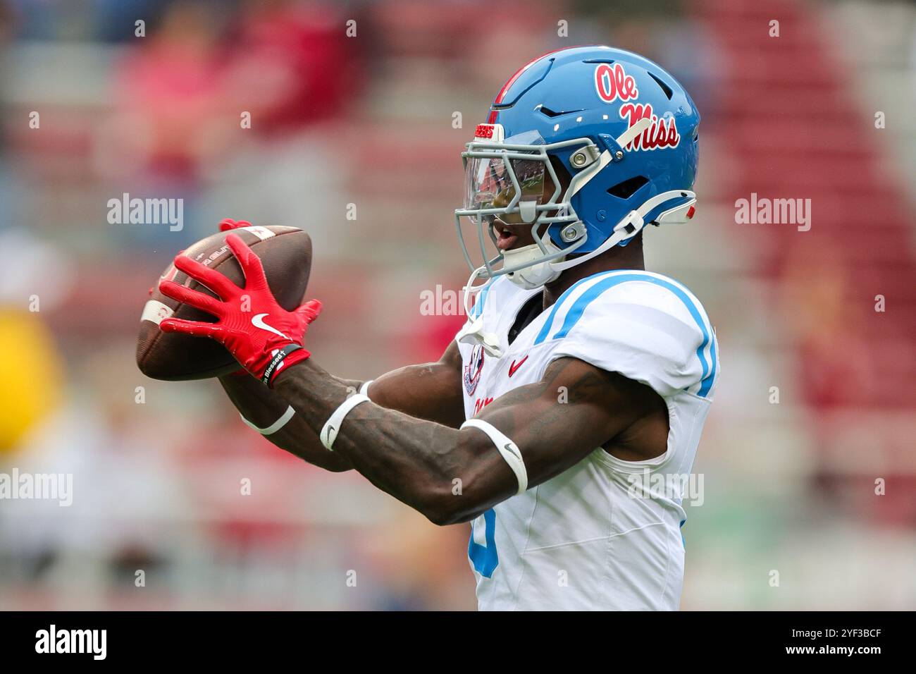 November 2, 2024: Ole Miss defensive back Brandon Turnage #8 catches a ...