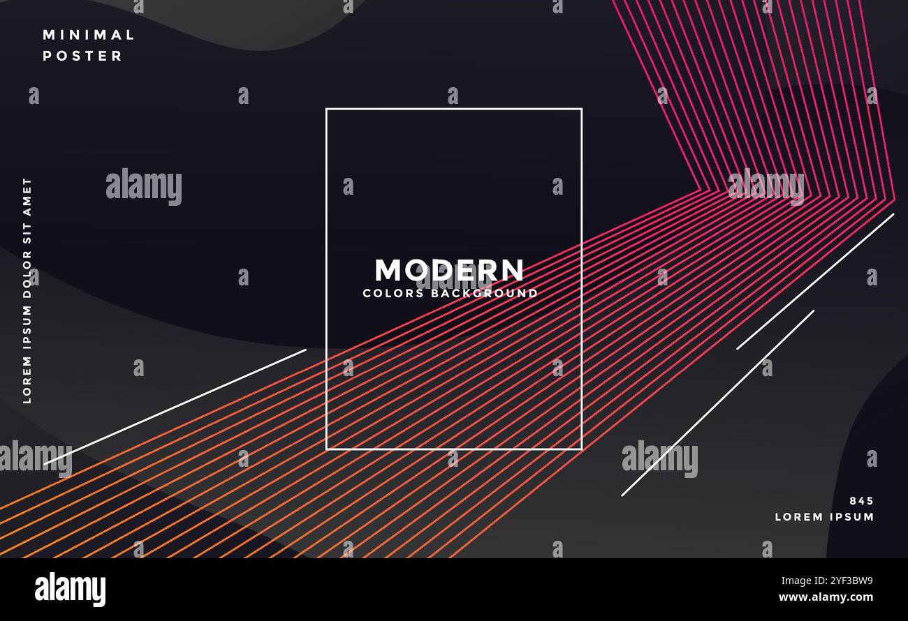 black background with colorful lines shape design Stock Vector Image ...