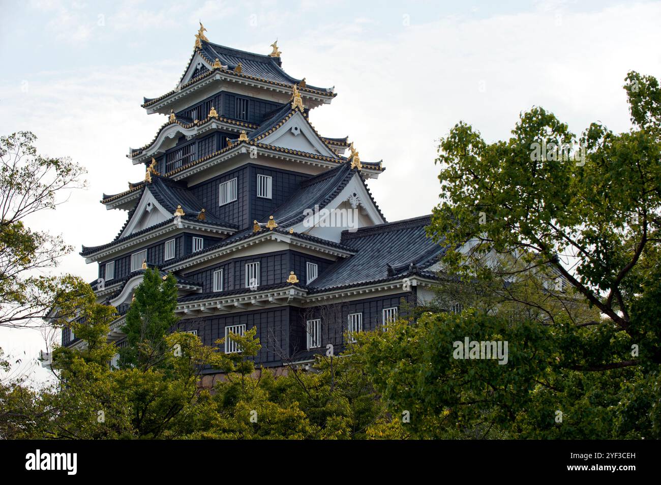 16th Century Okayama Castle, also known as the Crow Castle or Black ...
