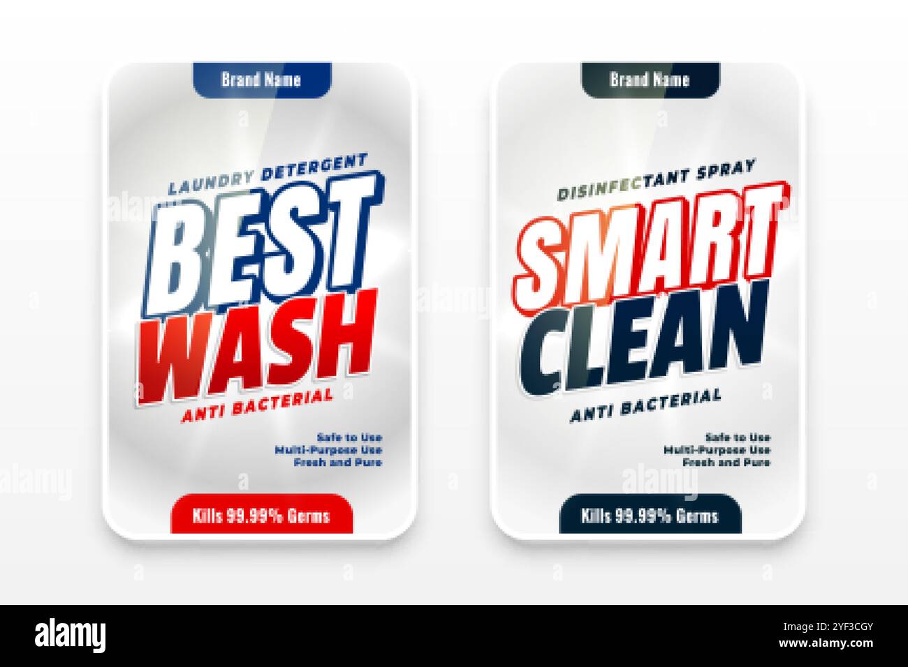 best wash smart cleaner detergent labels template design Stock Vector ...