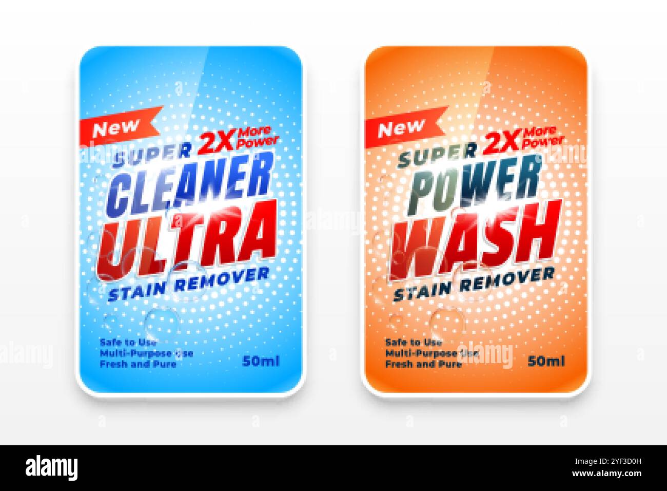 ultra cleaner laundry detergent labels set of two Stock Vector Image ...