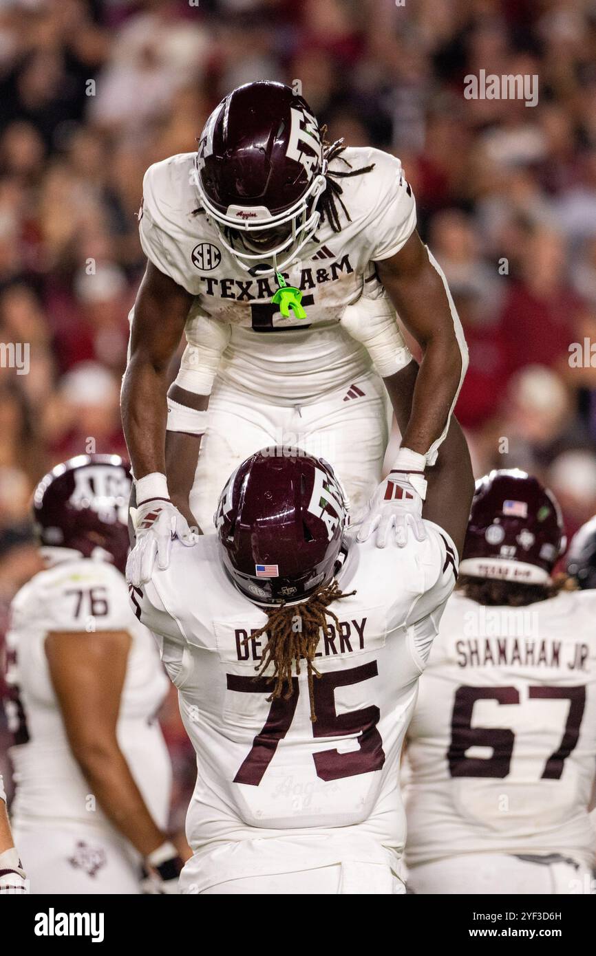 Columbia, SC, USA. 2nd Nov, 2024. Texas A&M Aggies running back Amari ...