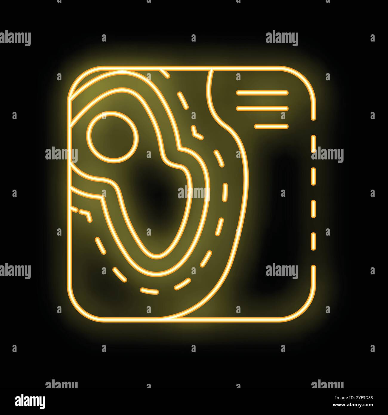 Yellow topographic map route coordinates hi-res stock photography and ...