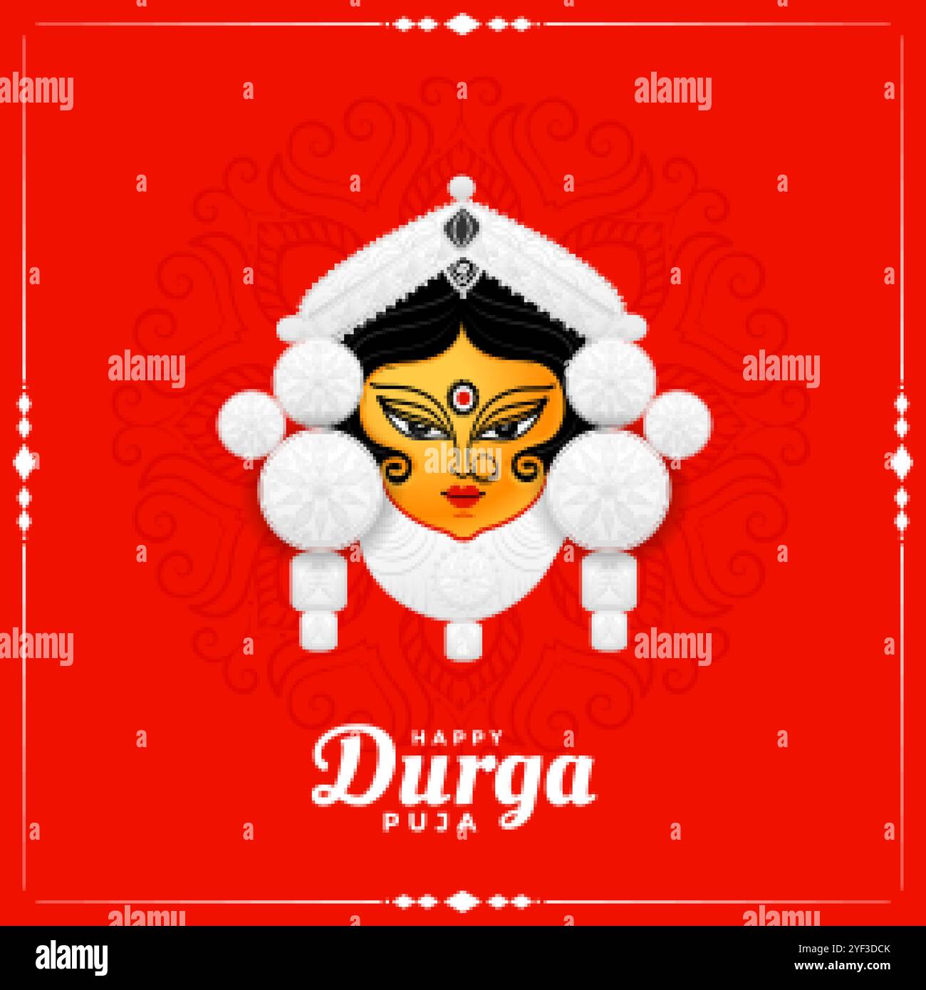 happy durga pooja indian festival card design background Stock Vector ...