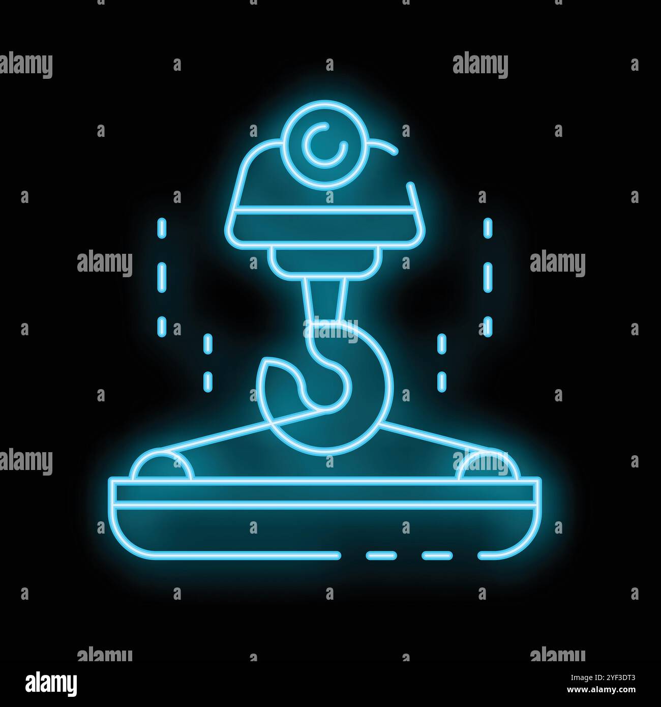 Blue neon icon crane hi-res stock photography and images - Alamy