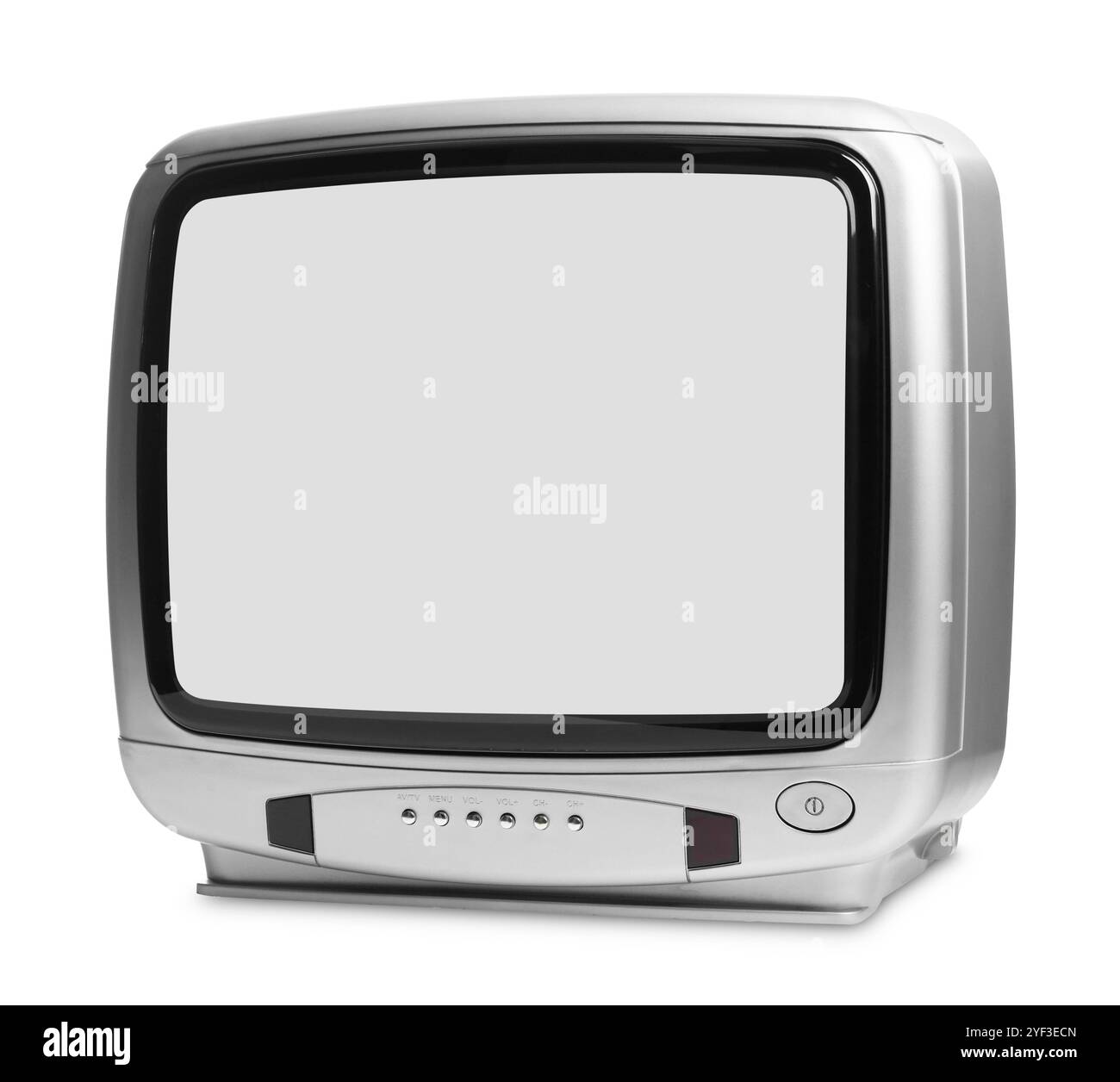One retro tv set isolated on white Stock Photo - Alamy