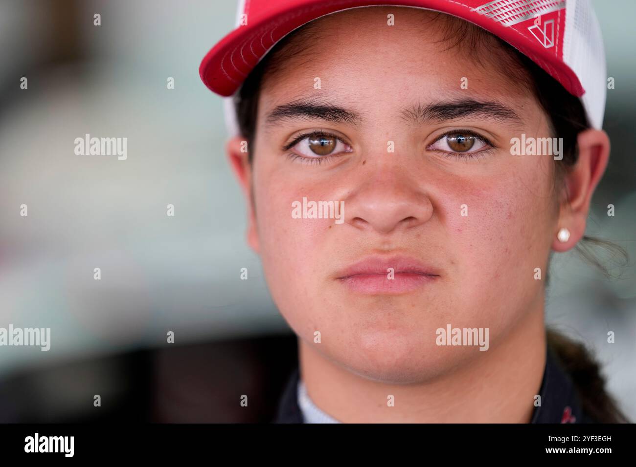 Mexican teenage Zapata driver Ivanna Richards poses for a photo after ...