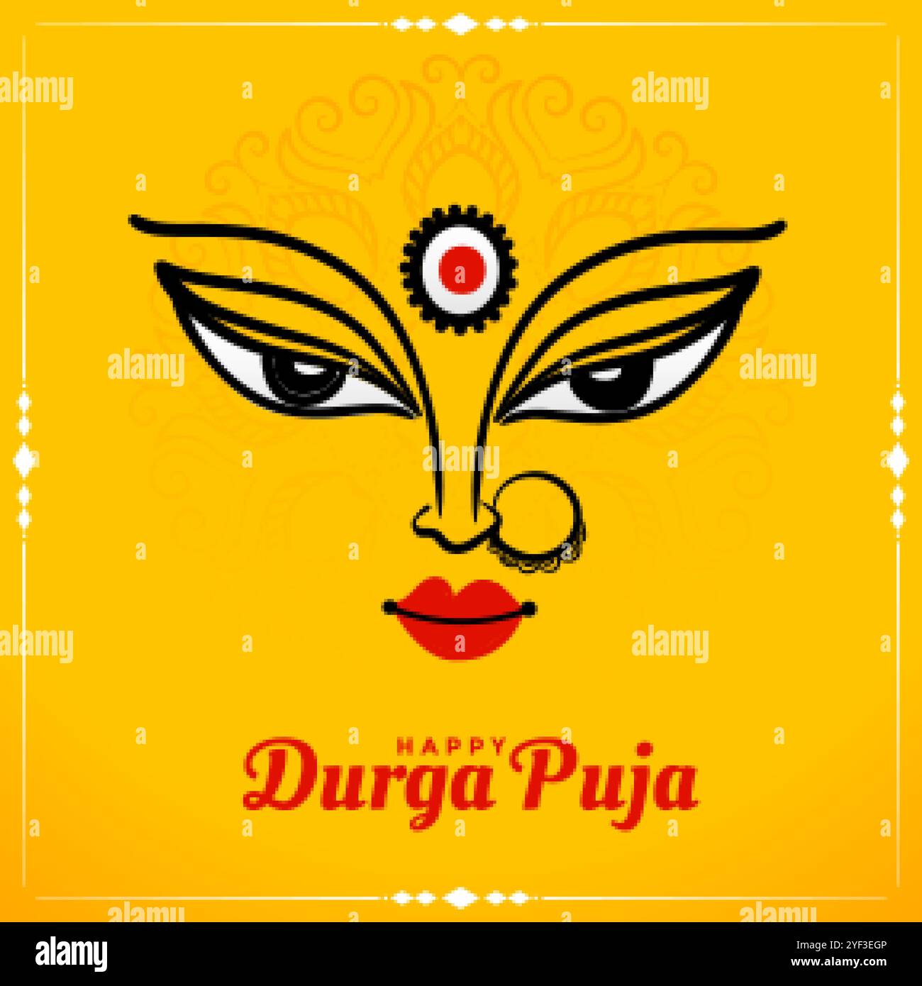 durga pooja festival wishes card design background Stock Vector Image ...