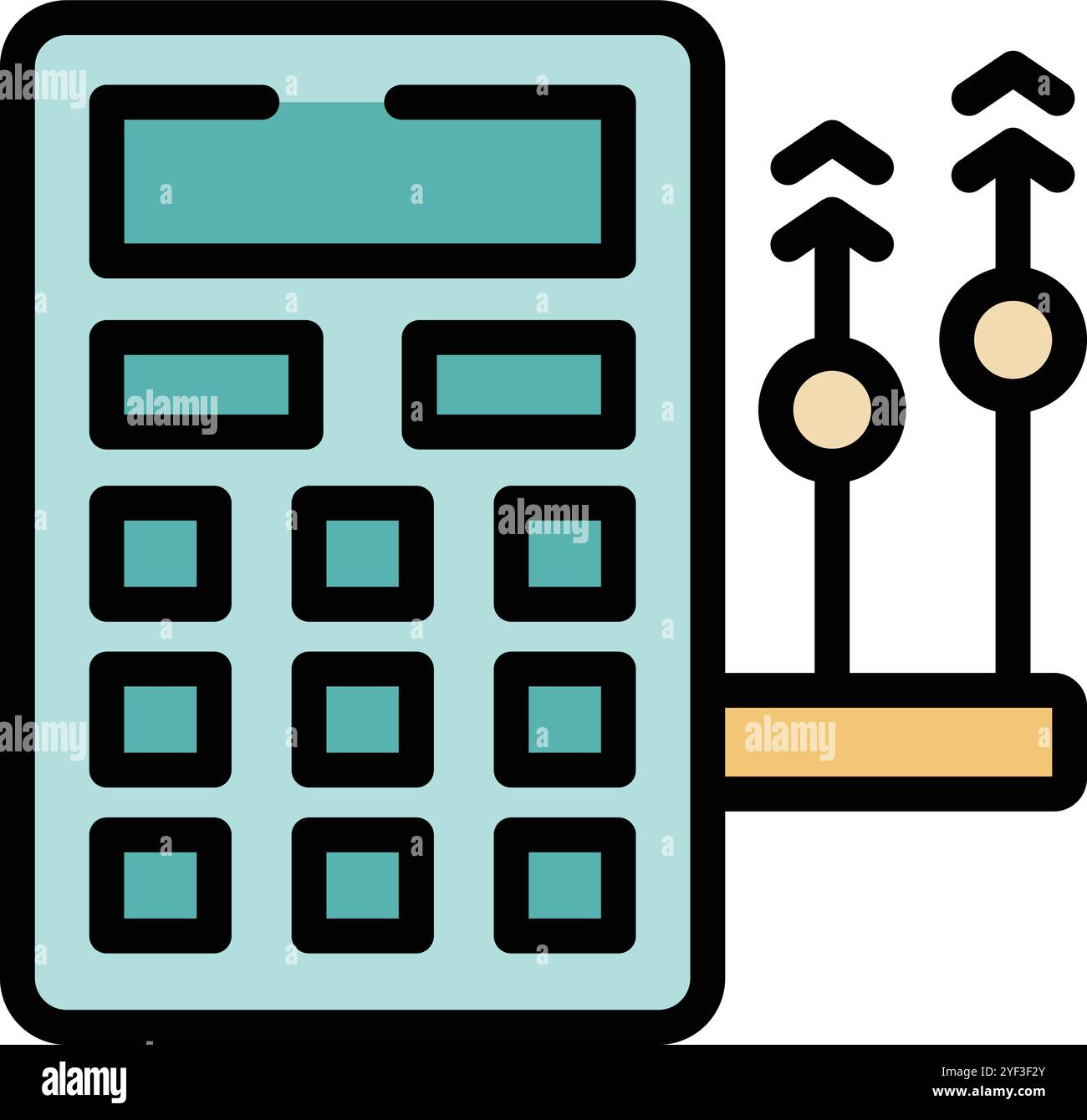 Calculator is calculating increasing numbers represented by arrows ... Calculator is calculating increasing numbers represented by arrows ...