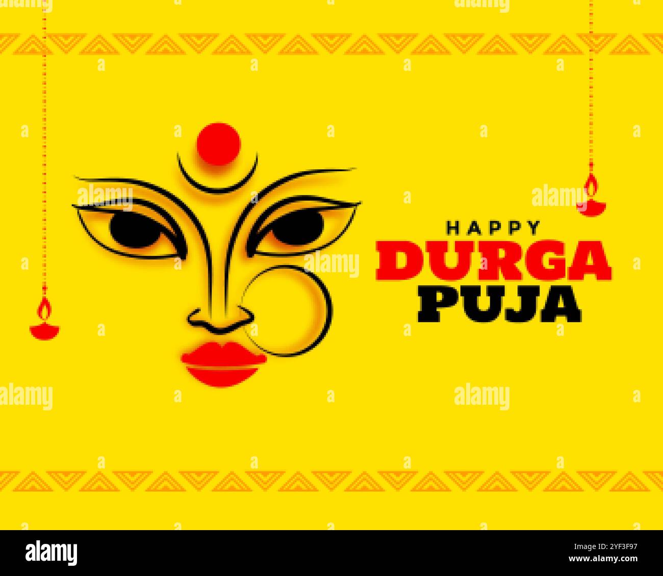 happy navratri durga pooja festival card design Stock Vector Image ...