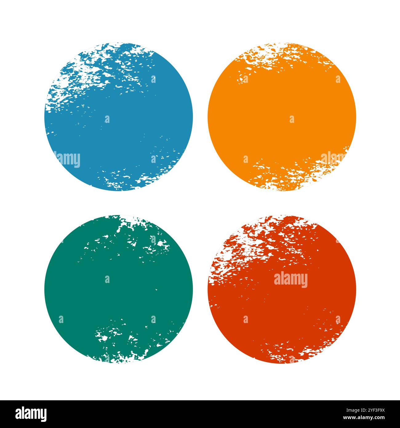grunge distressed circular frames in four colors Stock Vector Image ...