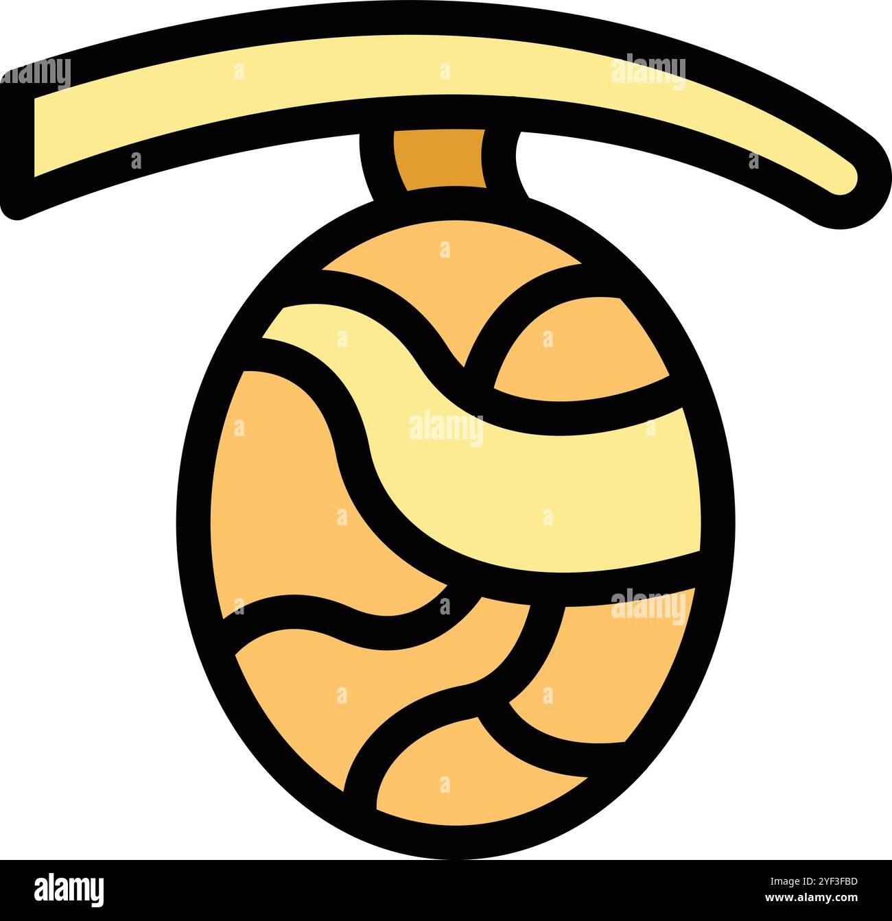 Simple vector cocoon icon with a hanging thread, perfect for your ...