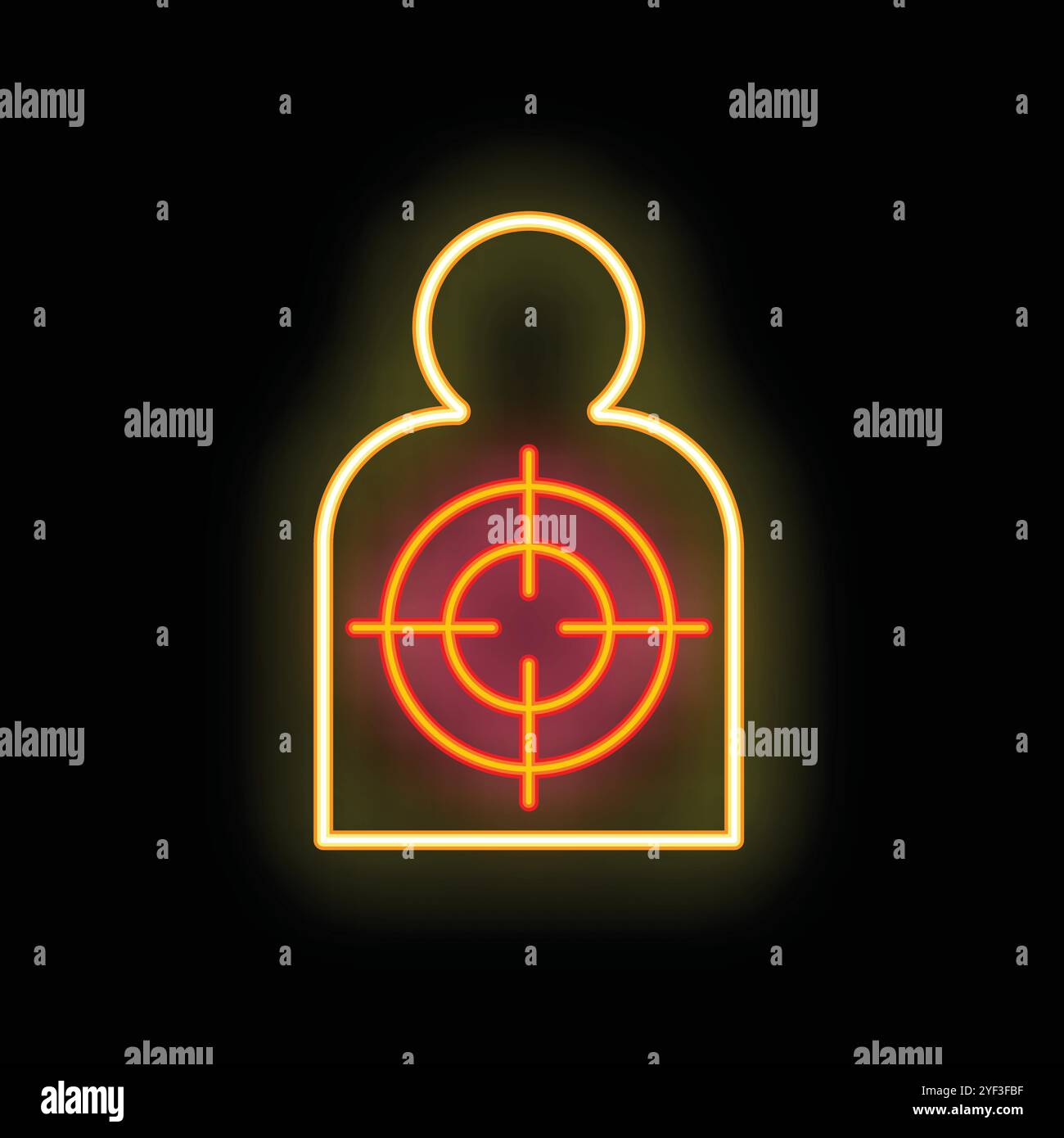 Glowing neon sign representing the concept of being a target with a ...