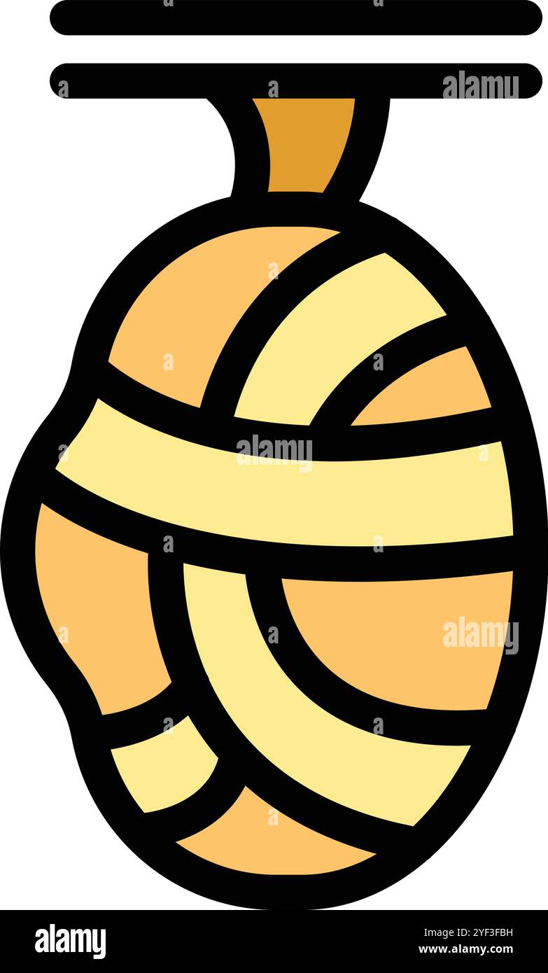 This icon of a hanging cocoon represents the transformation of a pupa ...