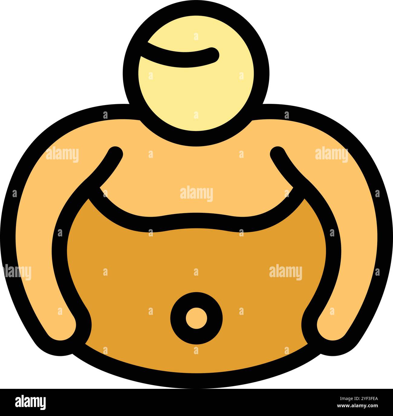 Cartoon vector illustration of a sumo wrestler waiting to enter the ...