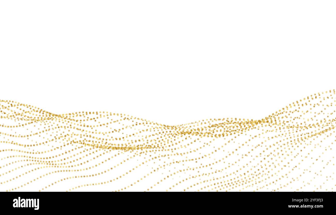 lovely white and golden sparkle wave background design Stock Vector ...