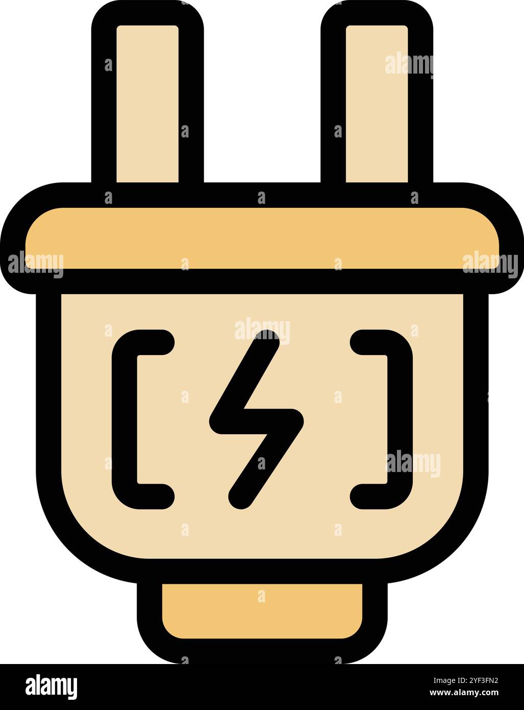Simple icon of an electric plug showing a power supply symbol ...