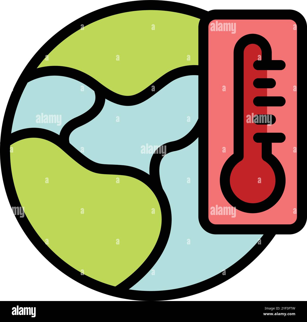Simple vector illustration of global warming, emphasizing the impact of ...