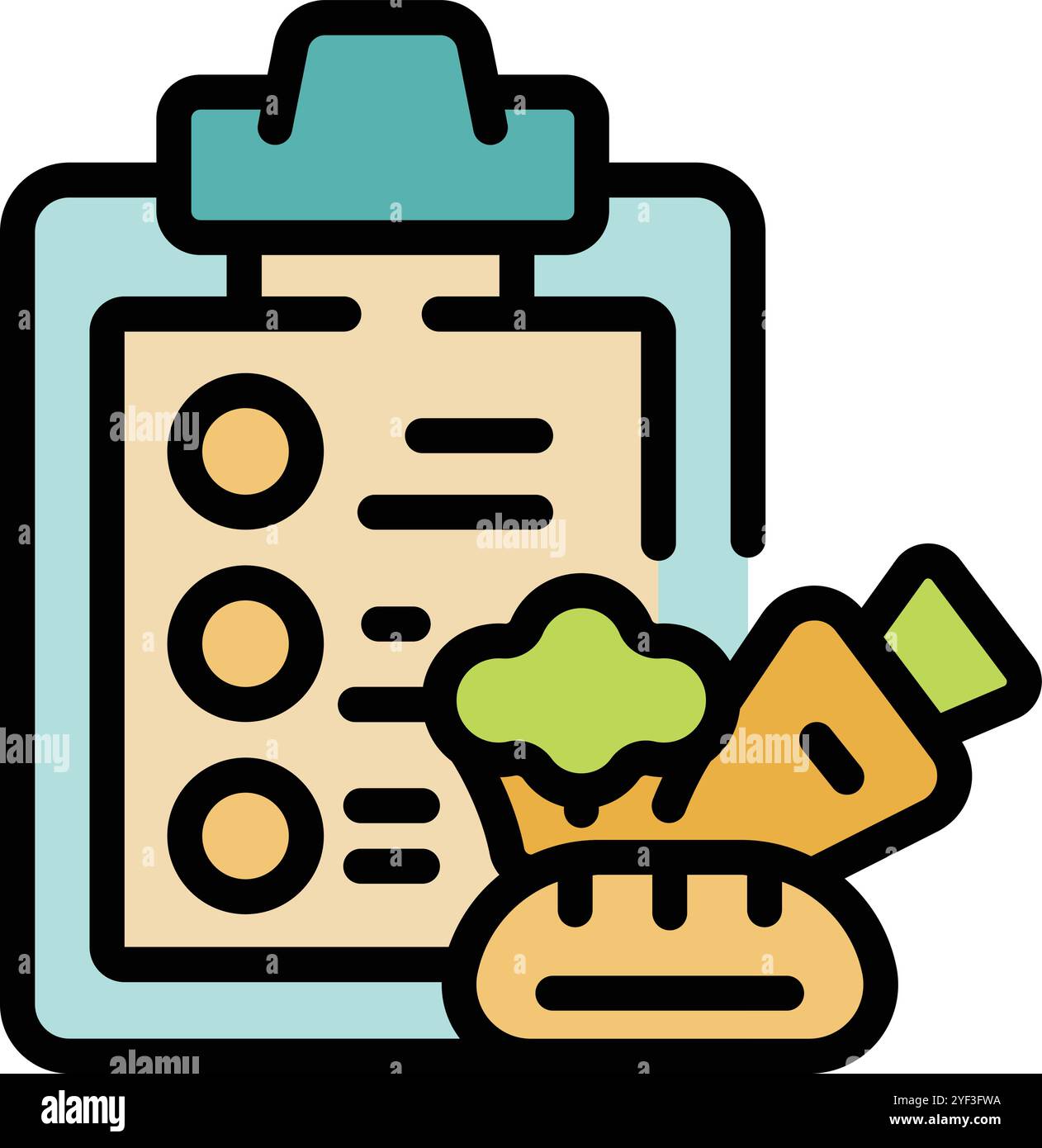 This icon of a clipboard with a healthy food checklist is perfect for ...