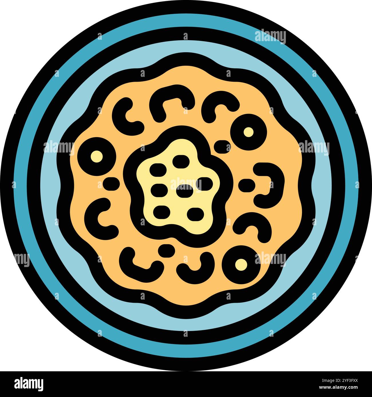 This vector illustration features a delicious bowl of ful medames, a ...