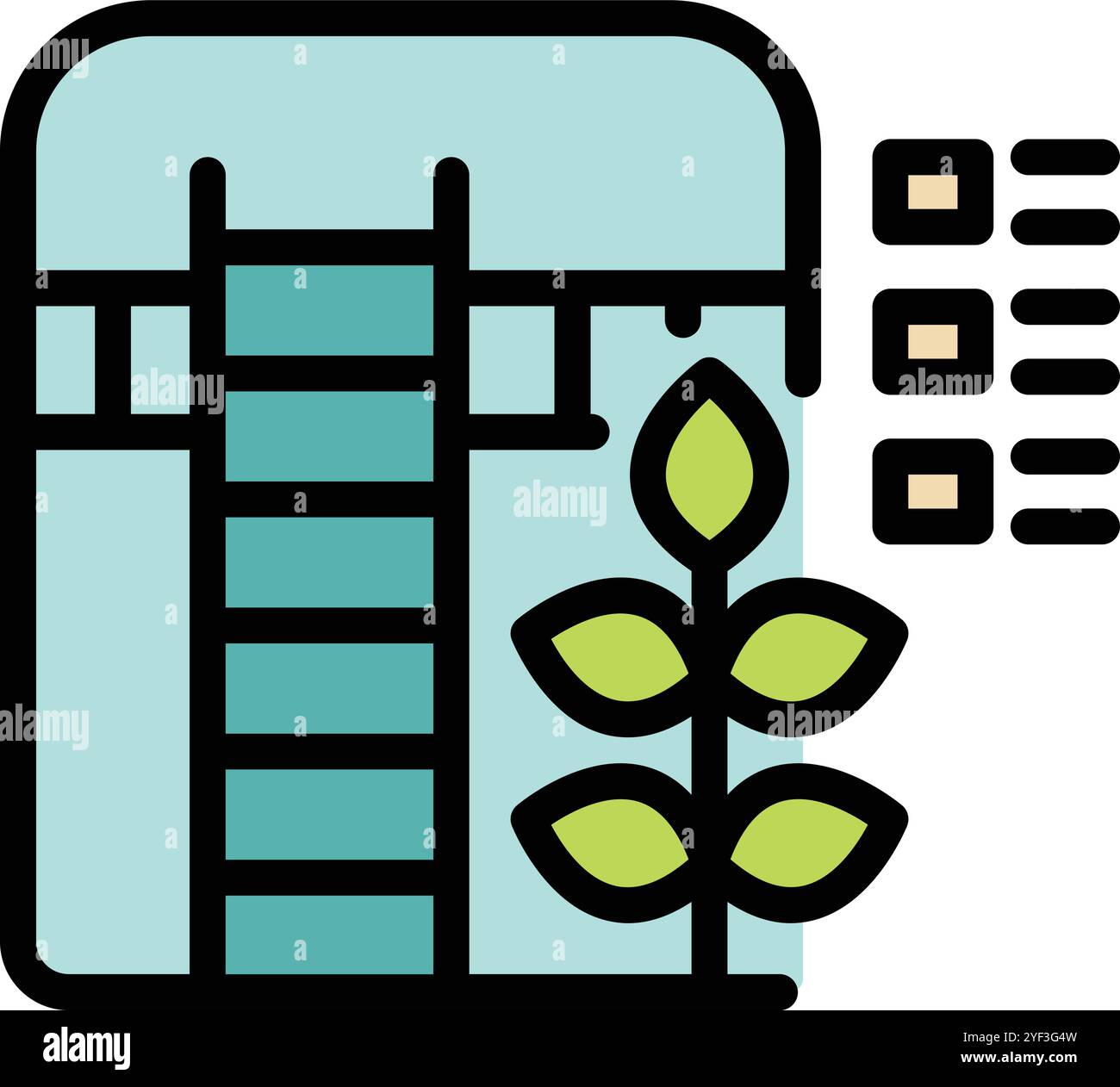 Illustration of a smart farm automation system growing plants using ...