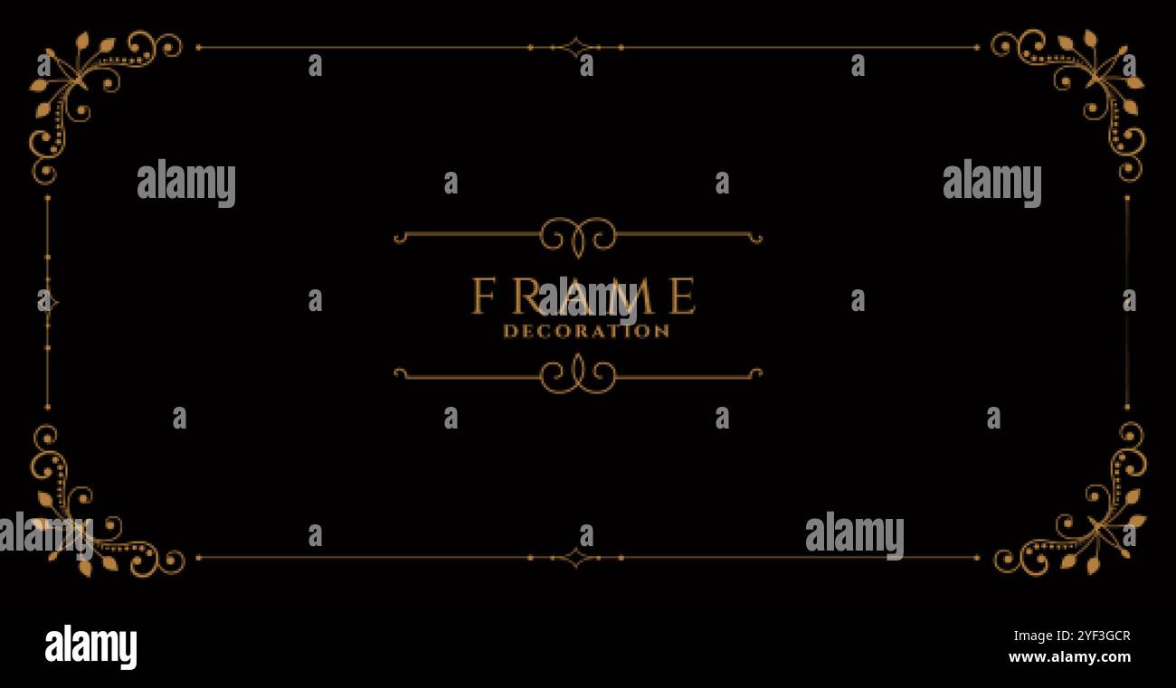 golden floral artistic frame border design background Stock Vector ...