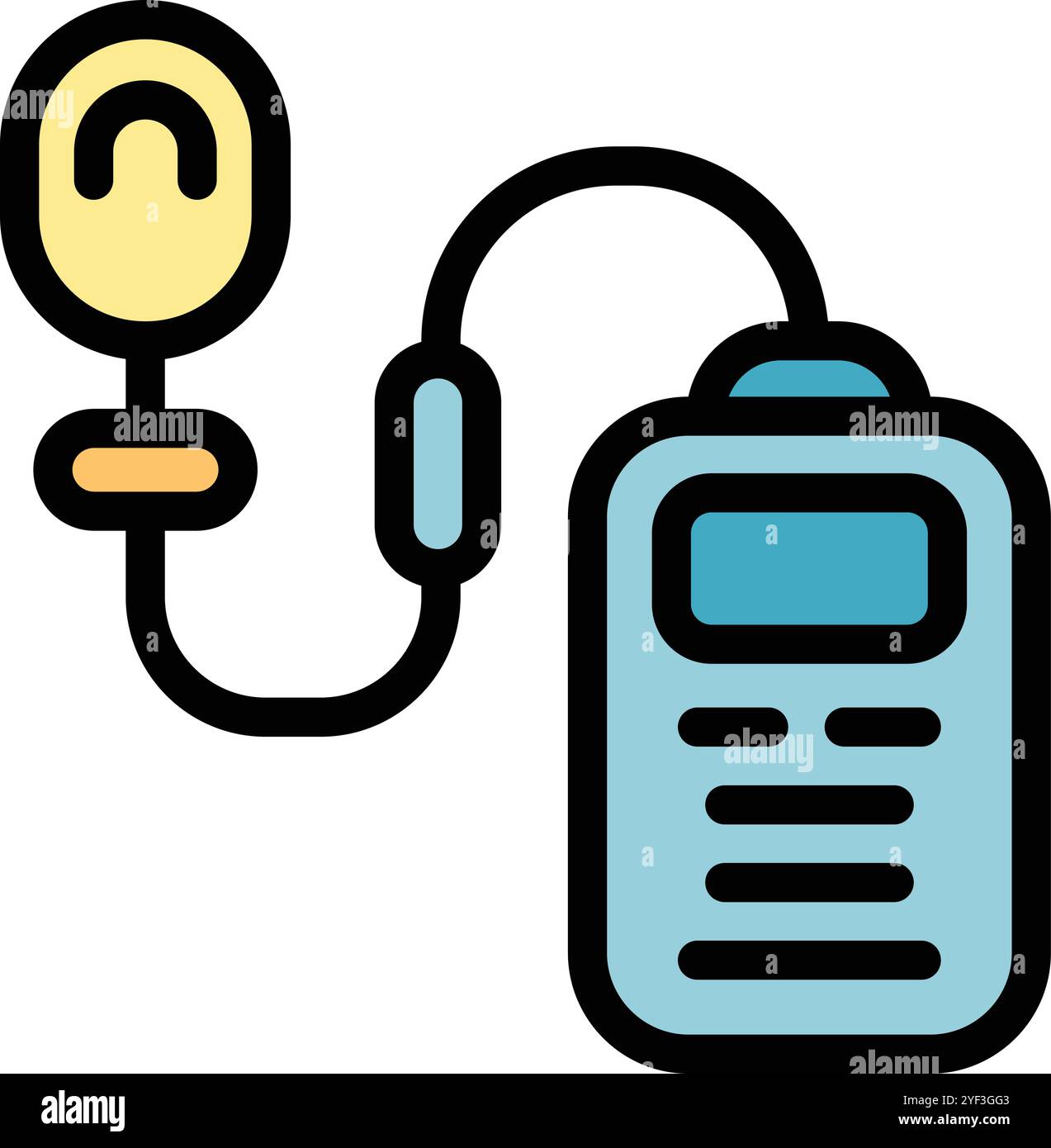 Digital tonometer is measuring blood pressure with an inflatable cuff ...