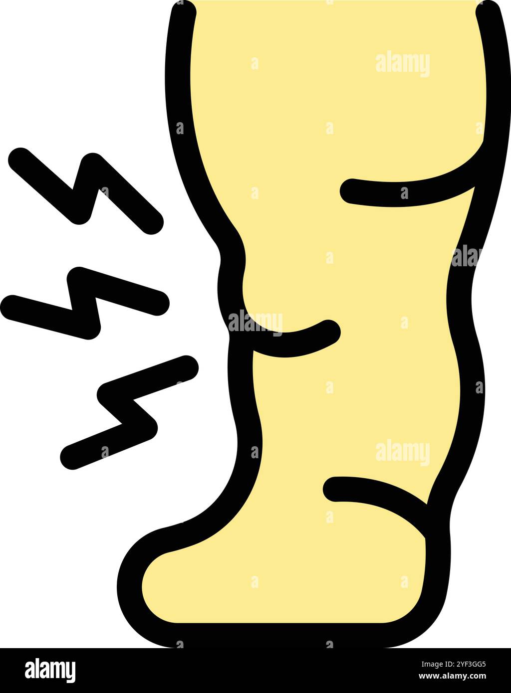 Cartoon drawing of a leg experiencing pain, swelling, and inflammation ...