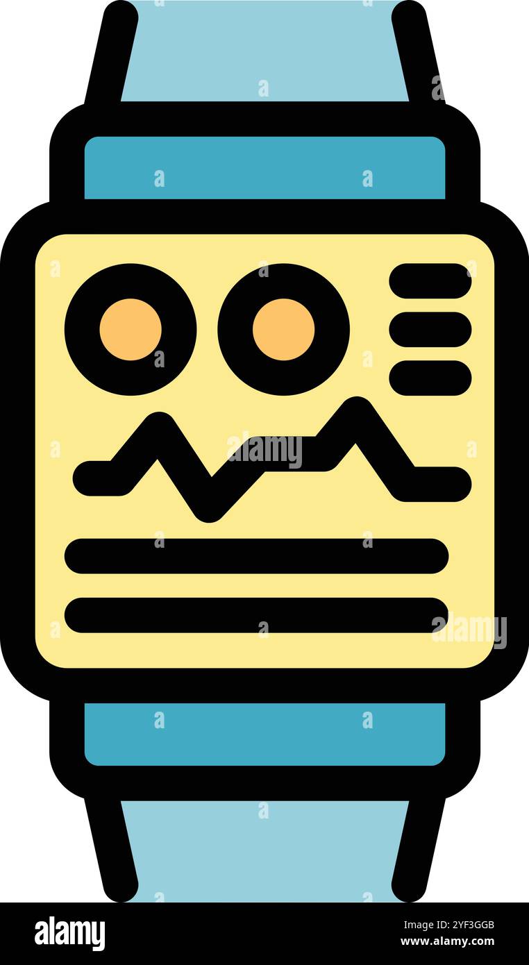 Smart watch showing heartbeat tracking app icon, fitness tracker app ...