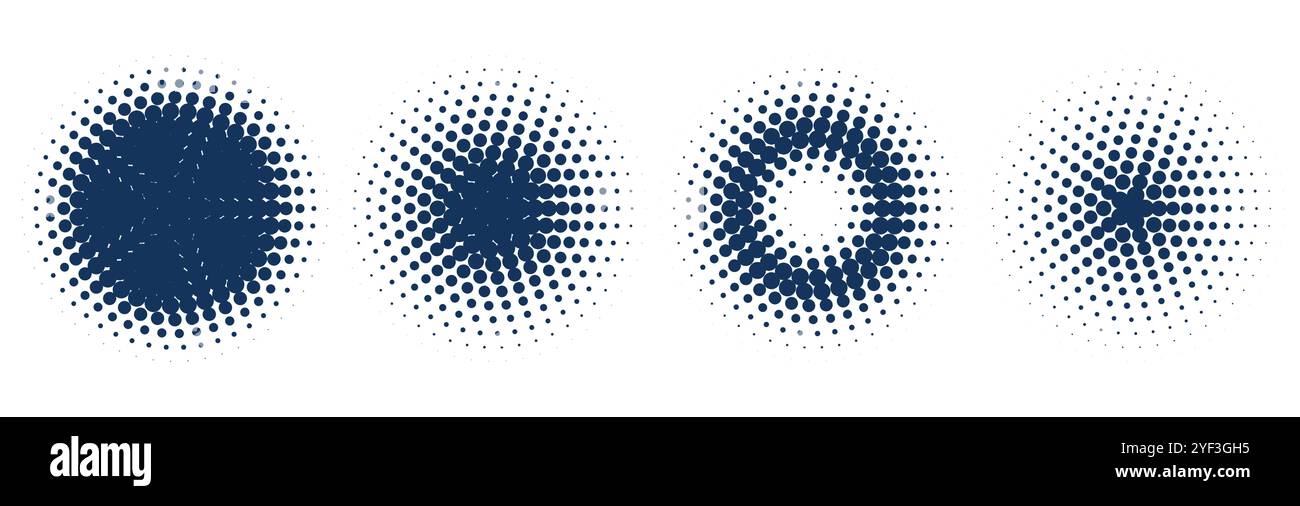 circular halftone pattern set of four Stock Vector Image & Art - Alamy