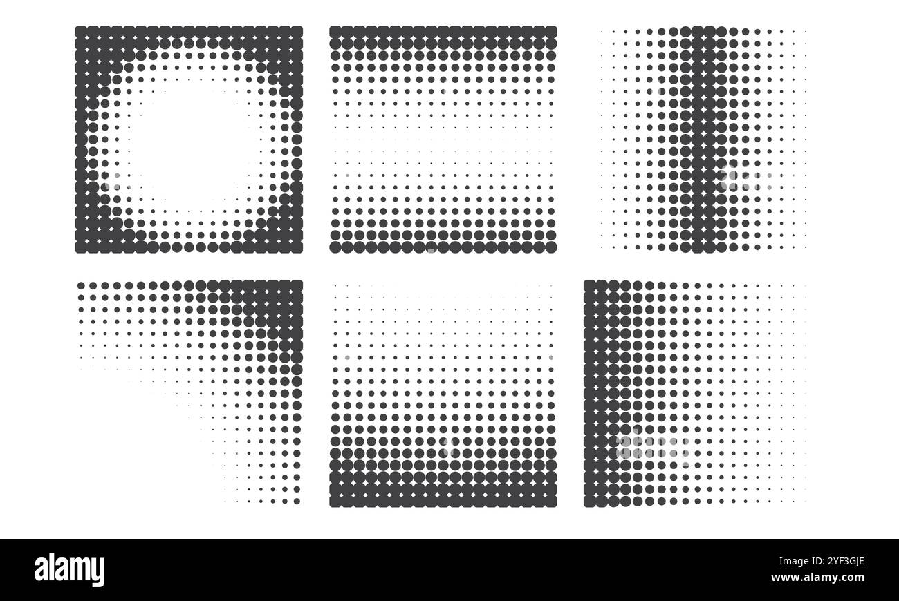 abstract halftone background collection in different styles Stock ...