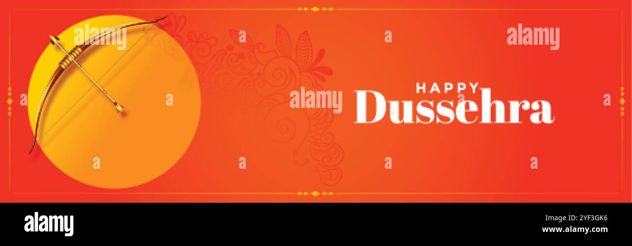Indian happy dussehra festival celebration banner with bow and arrow ...