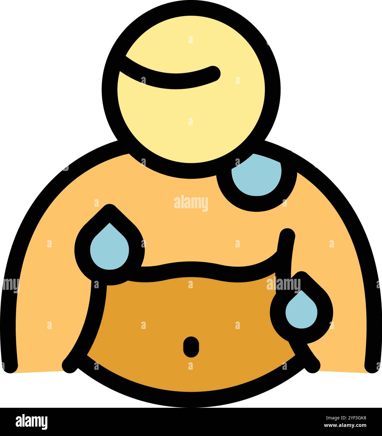 Overweight man sweating profusely under his arms and on his chest ... Overweight man sweating profusely under his arms and on his chest ...