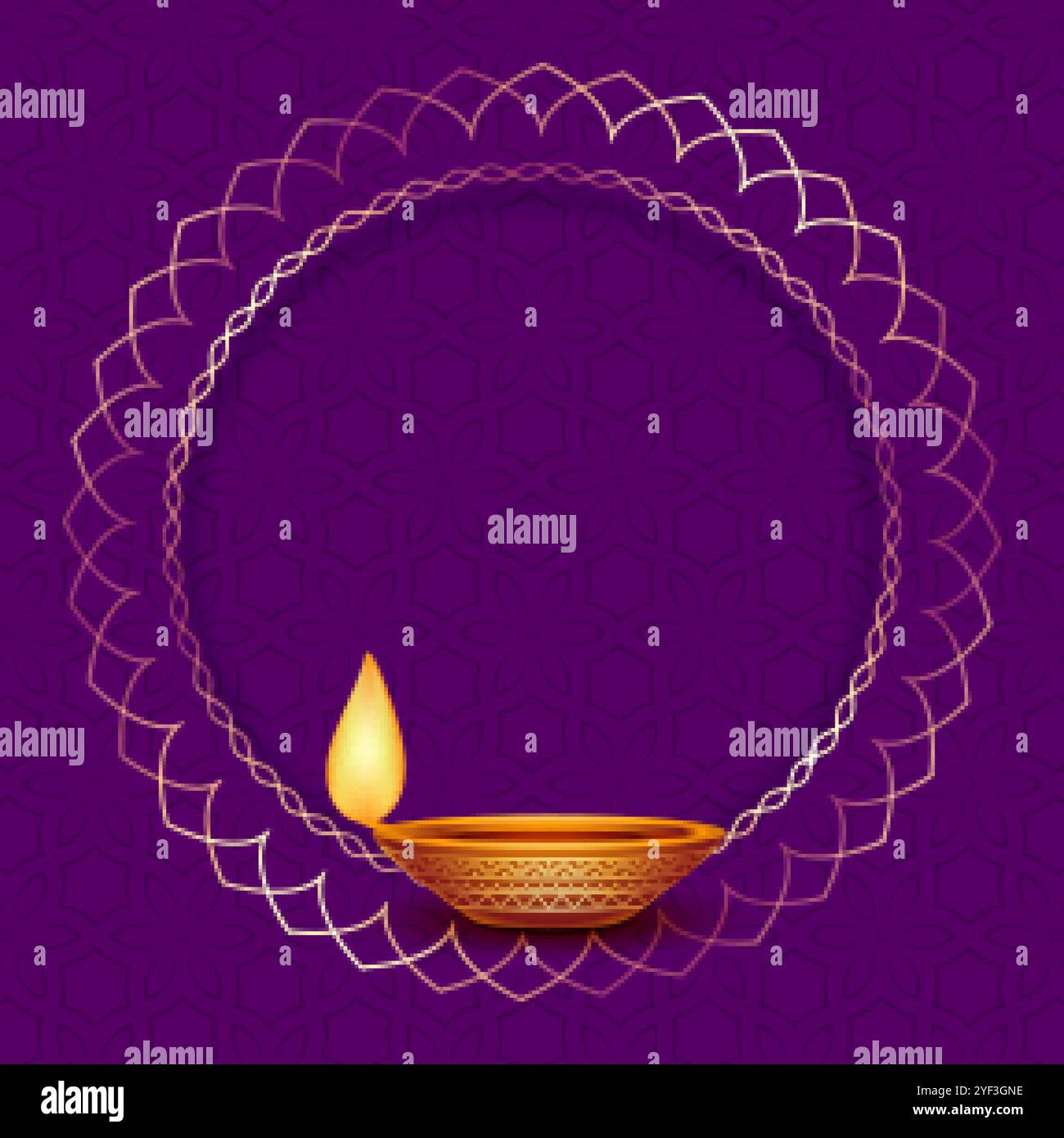 diwali diya design with golden frame Stock Vector Image & Art - Alamy