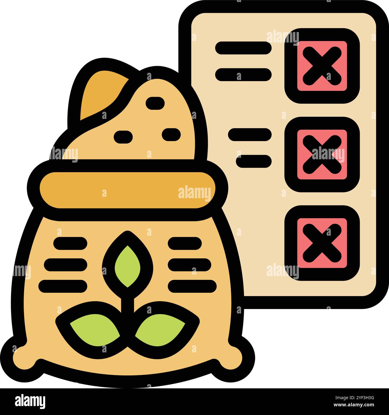 This icon represents the concept of food safety and quality control ...