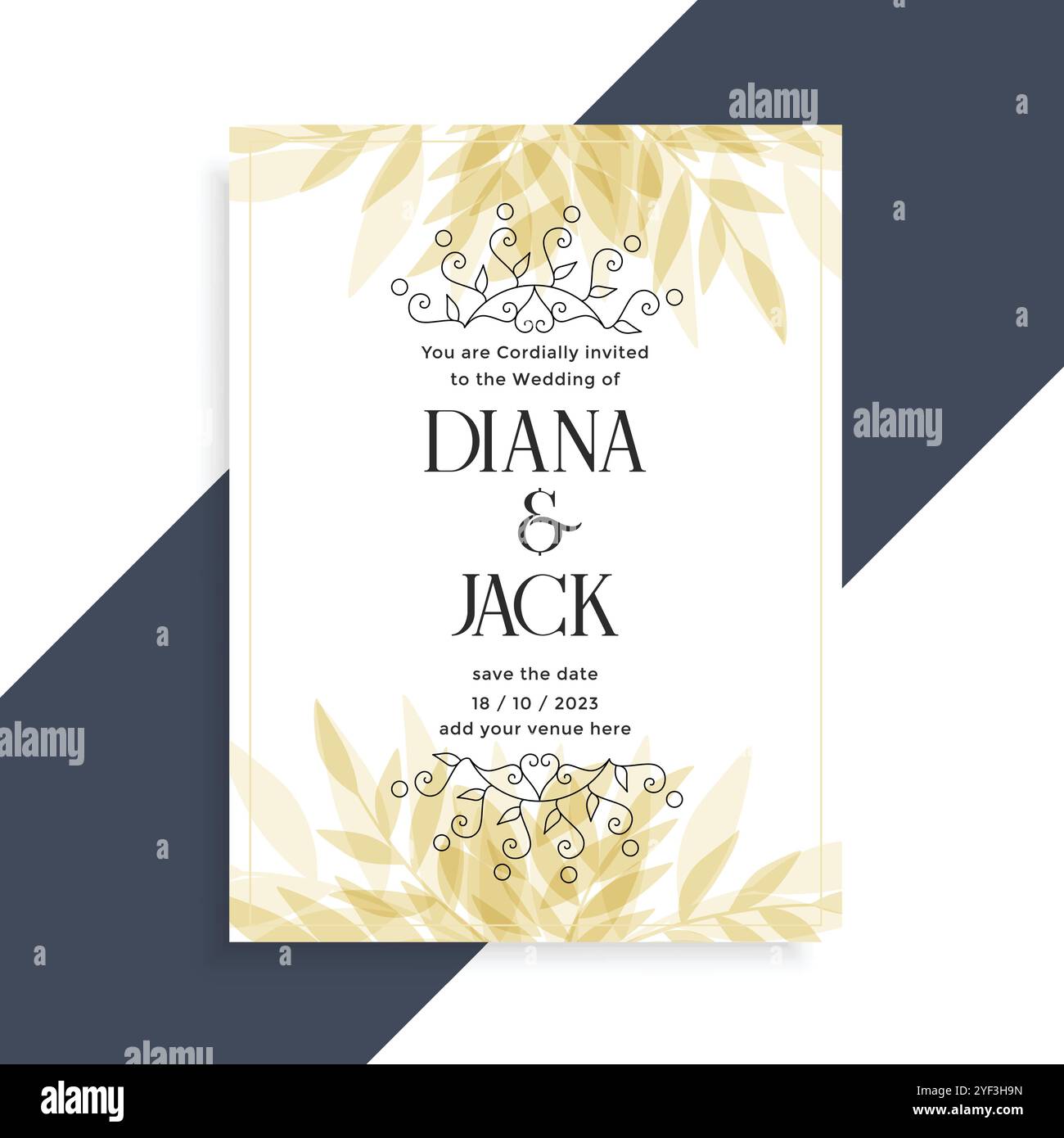 Decorative wedding card invitation Stock Vector Images - Alamy