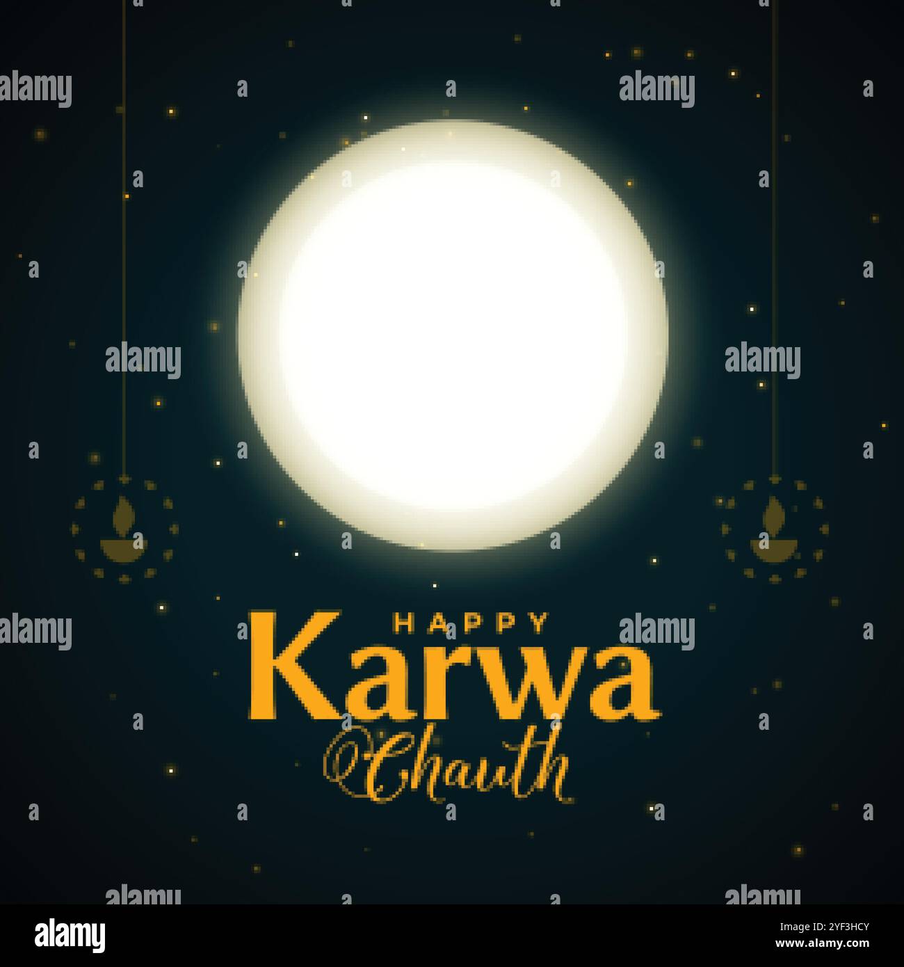 Happy karwa chauth decorative card of traditional indian festival Stock ...