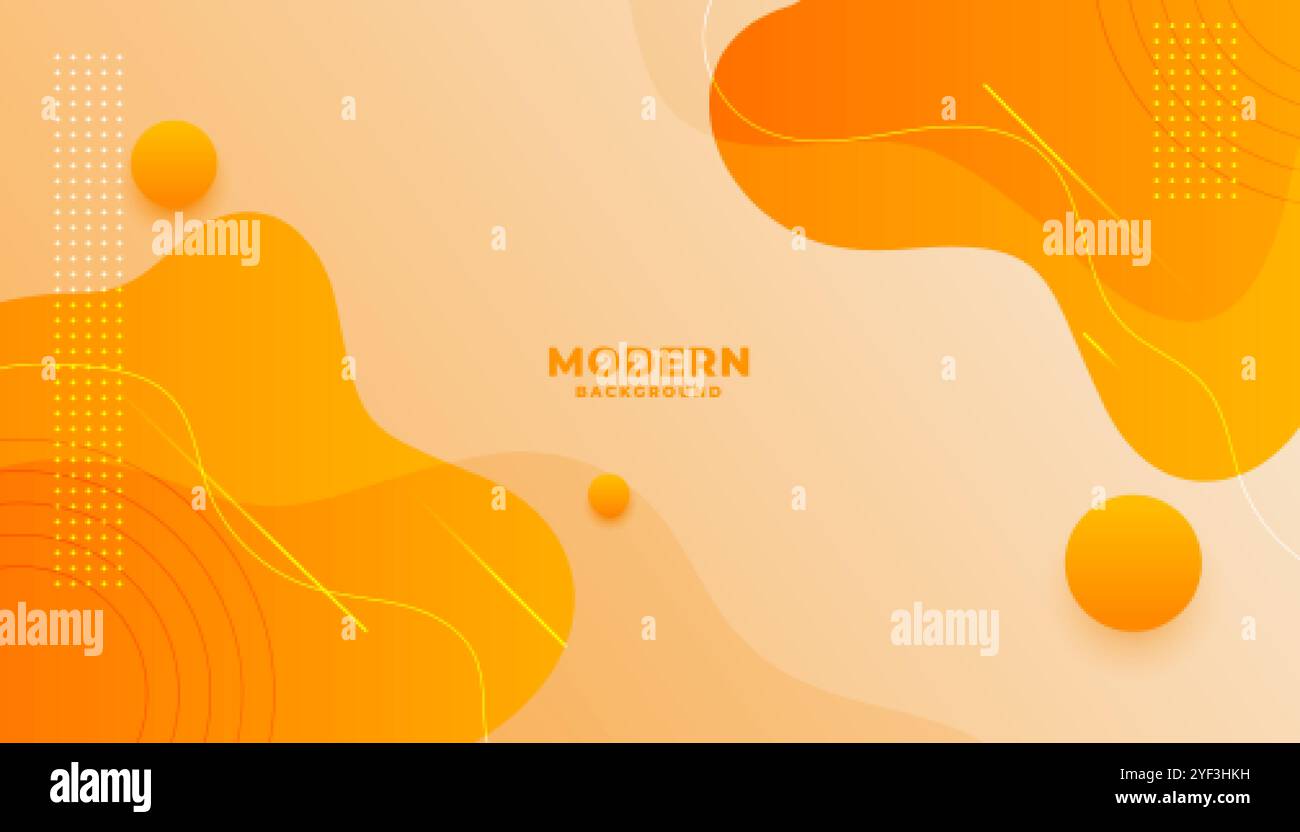 orange background with fluid gradient wavy shapes Stock Vector Image ...