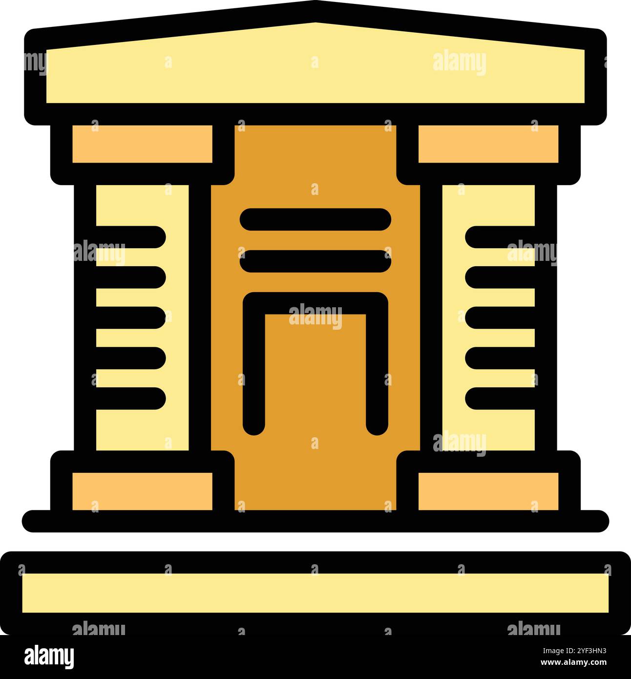 Simple and modern vector illustration of a bank building facade with ...