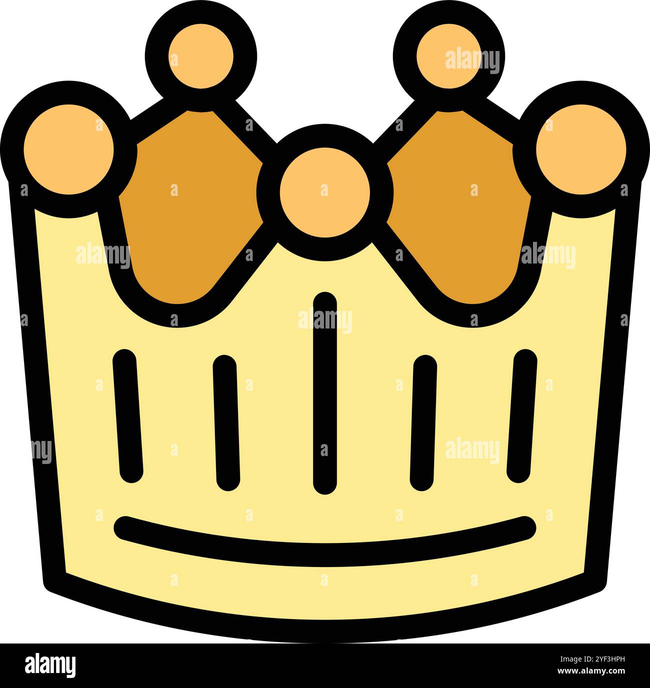 Simple gold crown icon with a thick black outline, representing ...