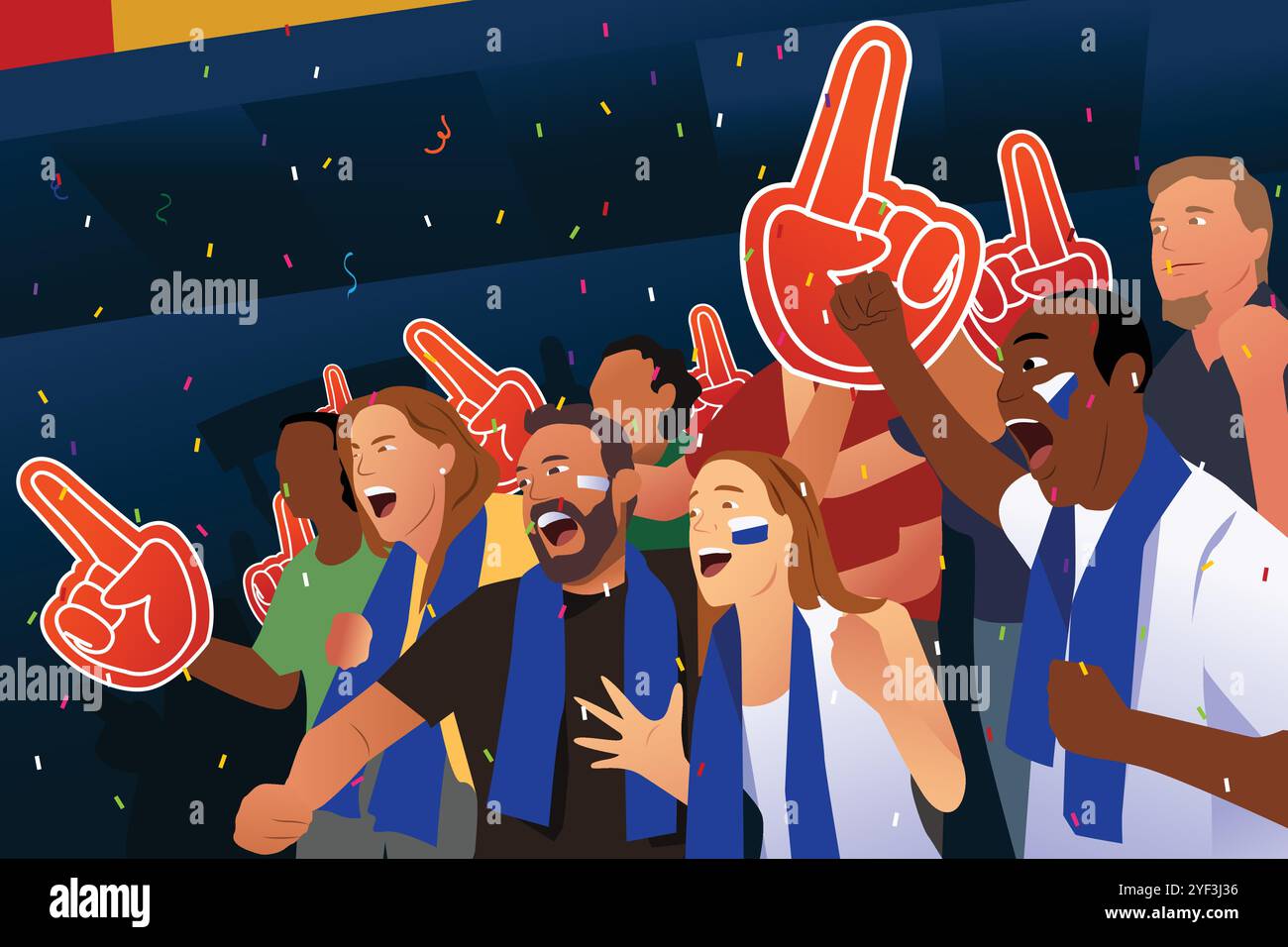 A vector illustration of Cheering Sports Fans Stock Vector Image & Art ...
